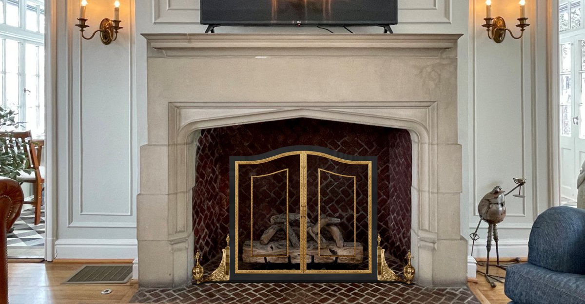 Custom Fireplace Screens With Doors